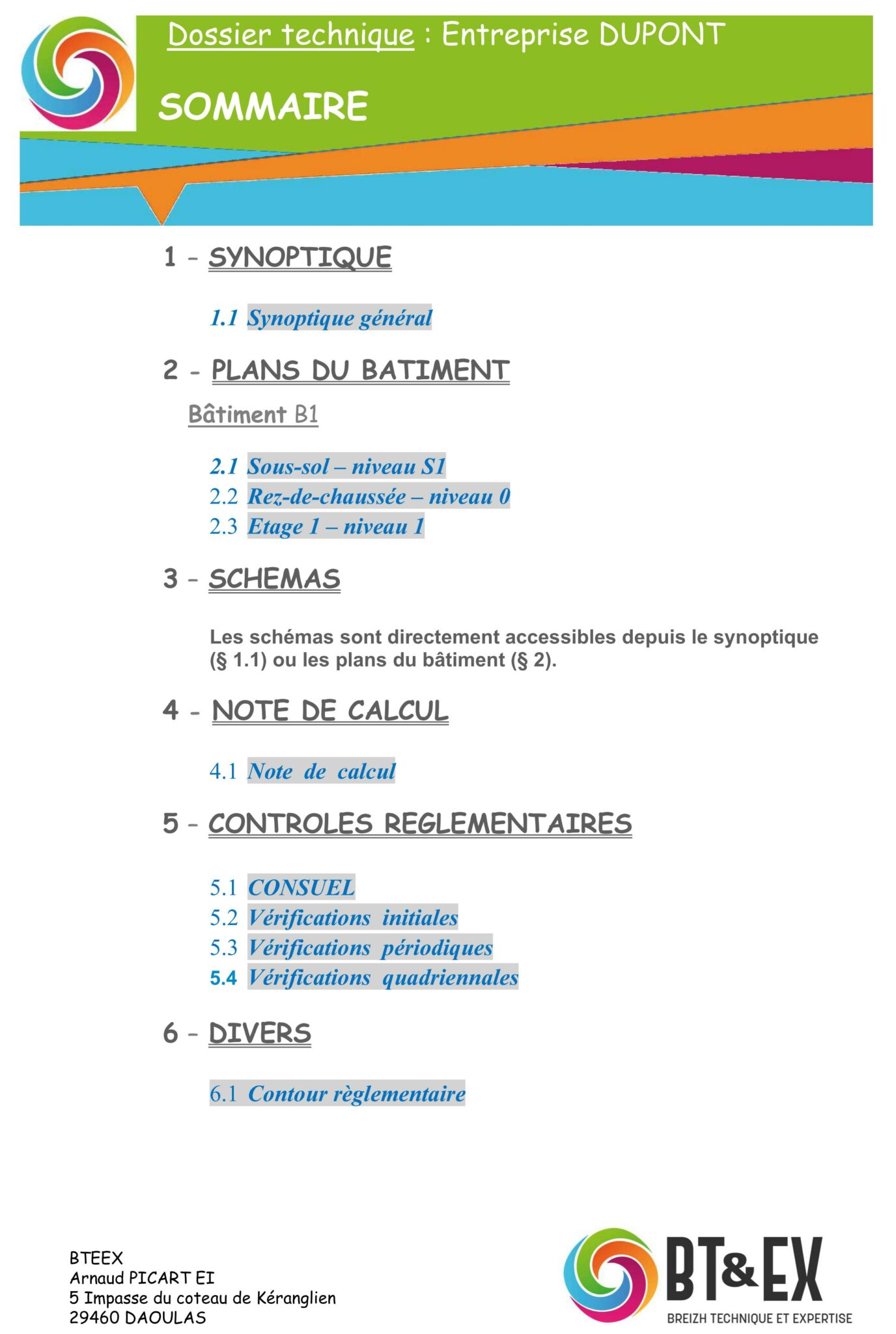 Dossier technique D19 - Conformité réglementaire | BTEEX